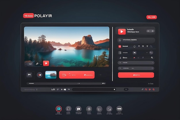 Premium Photo | Desktop Video player youtube PC social media interface ... Premium Photo | Desktop Video player youtube PC social media interface ...