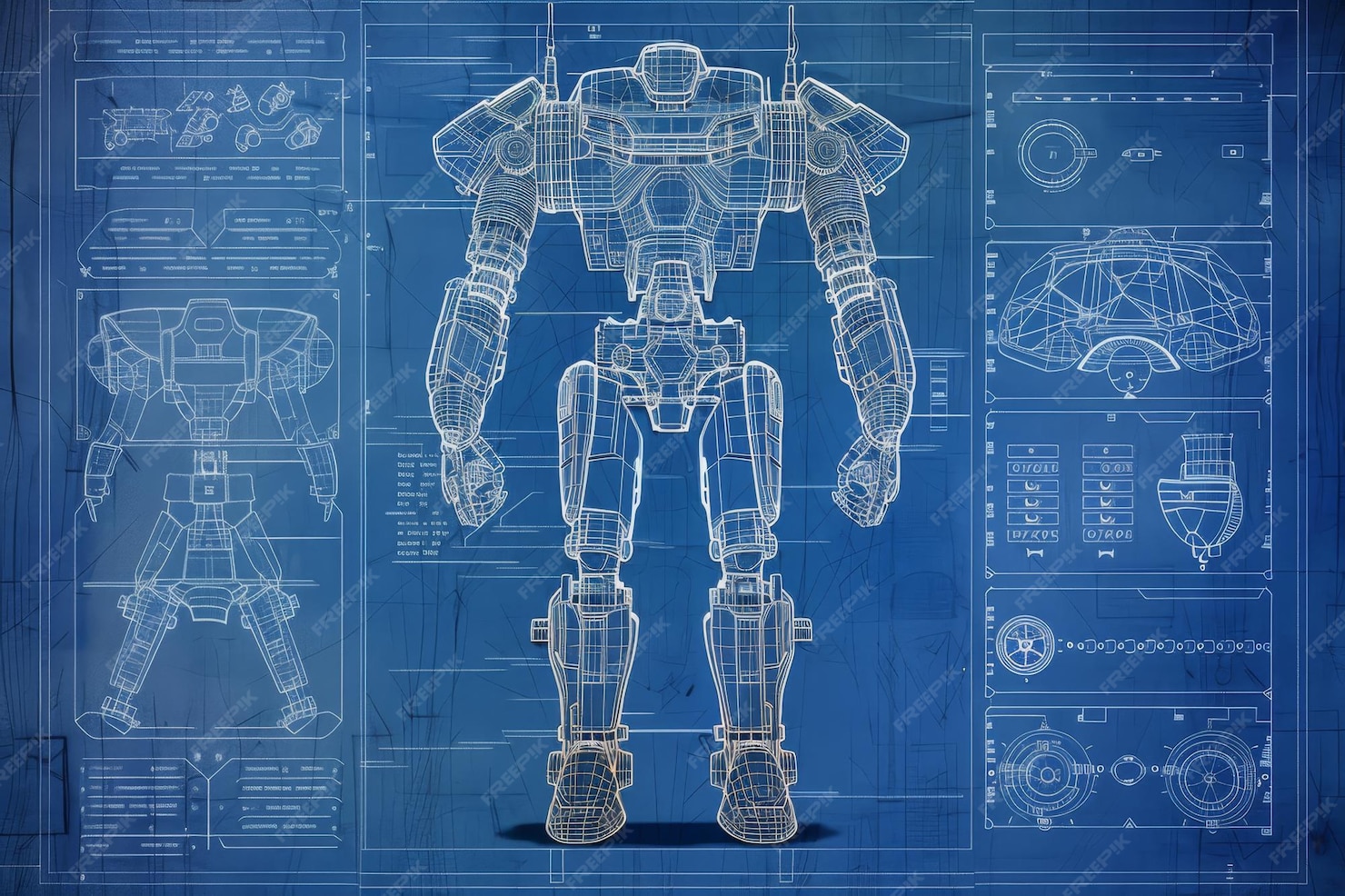 Premium Photo | A detailed blueprint diagram of an advanced robotics ...