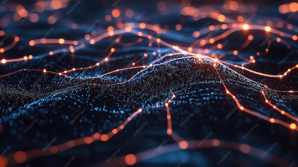 A Detailed Closeup Of A Machine Learning Algorithm Visualized As A Web Of Interconnected Nodes
