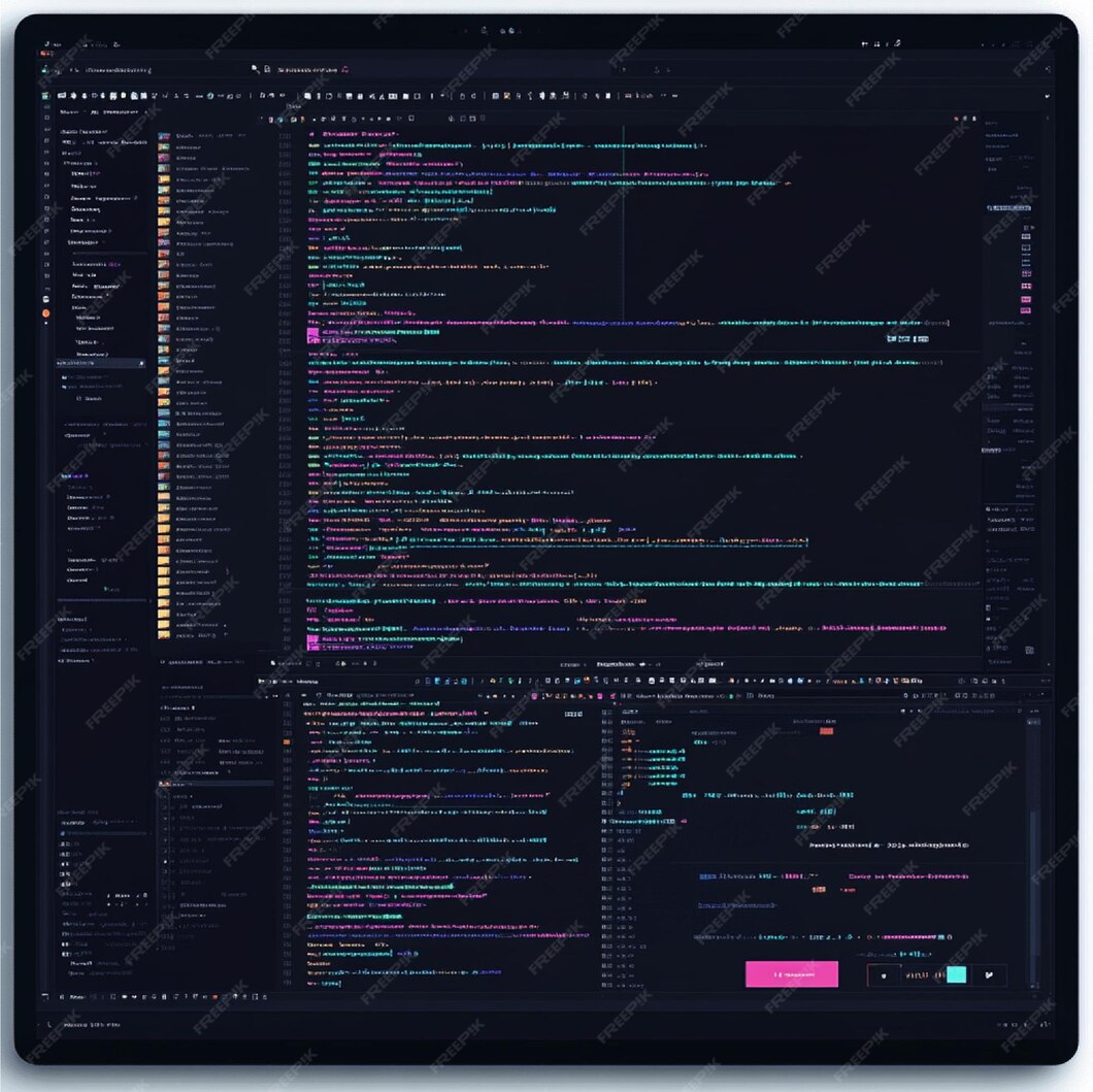 A detailed code editor with a frontend framework like React or Vuejs highlighted | Premium AI ...