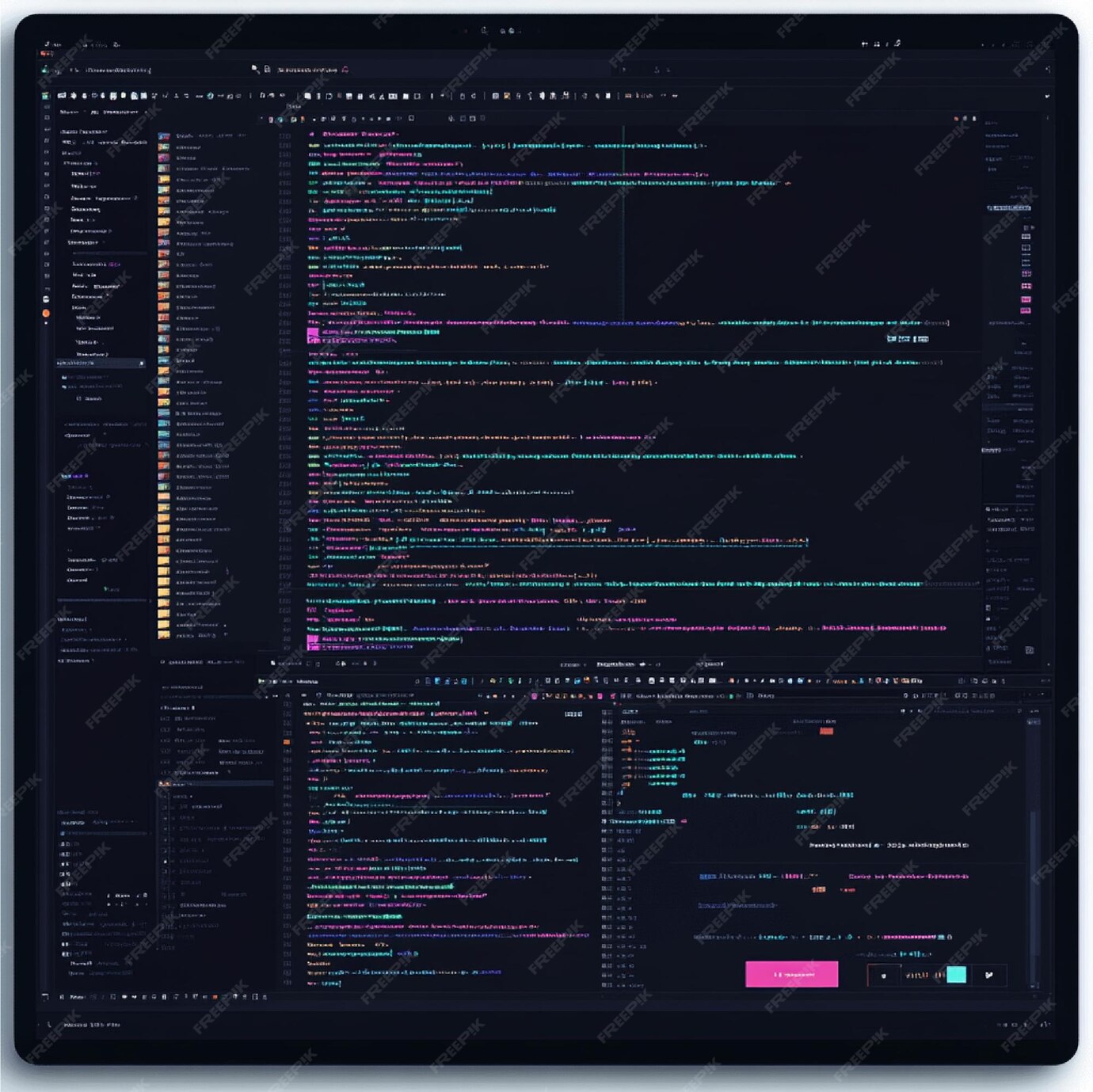 A detailed code editor with a frontend framework like React or Vuejs highlighted | Premium AI ...