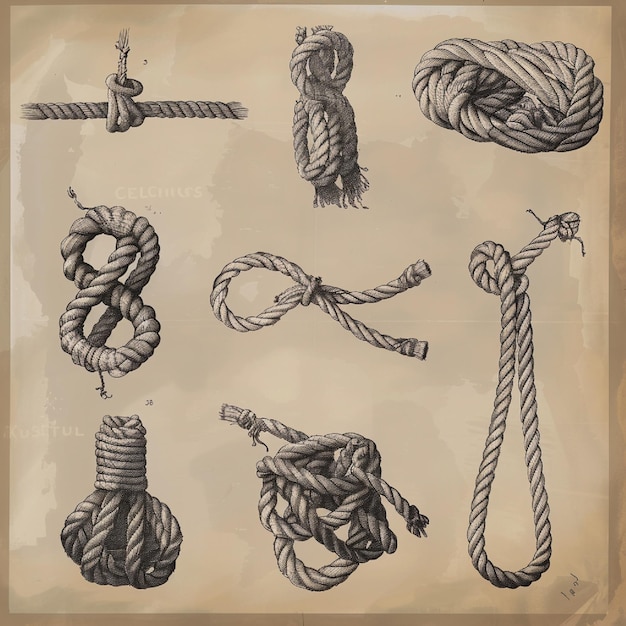 Premium Photo | A detailed illustration of different types of knots ... Premium Photo | A detailed illustration of different types of knots ...