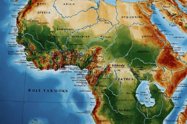 Detailed map of Africa | Premium AI-generated image Detailed map of Africa | Premium AI-generated image