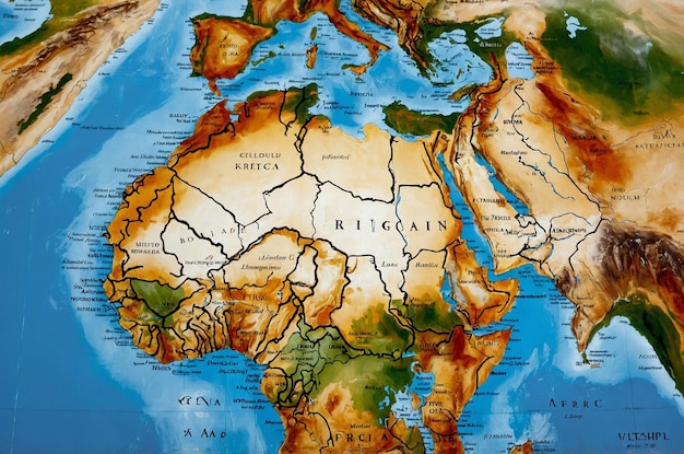 Detailed map of Africa | Premium AI-generated image Detailed map of Africa | Premium AI-generated image