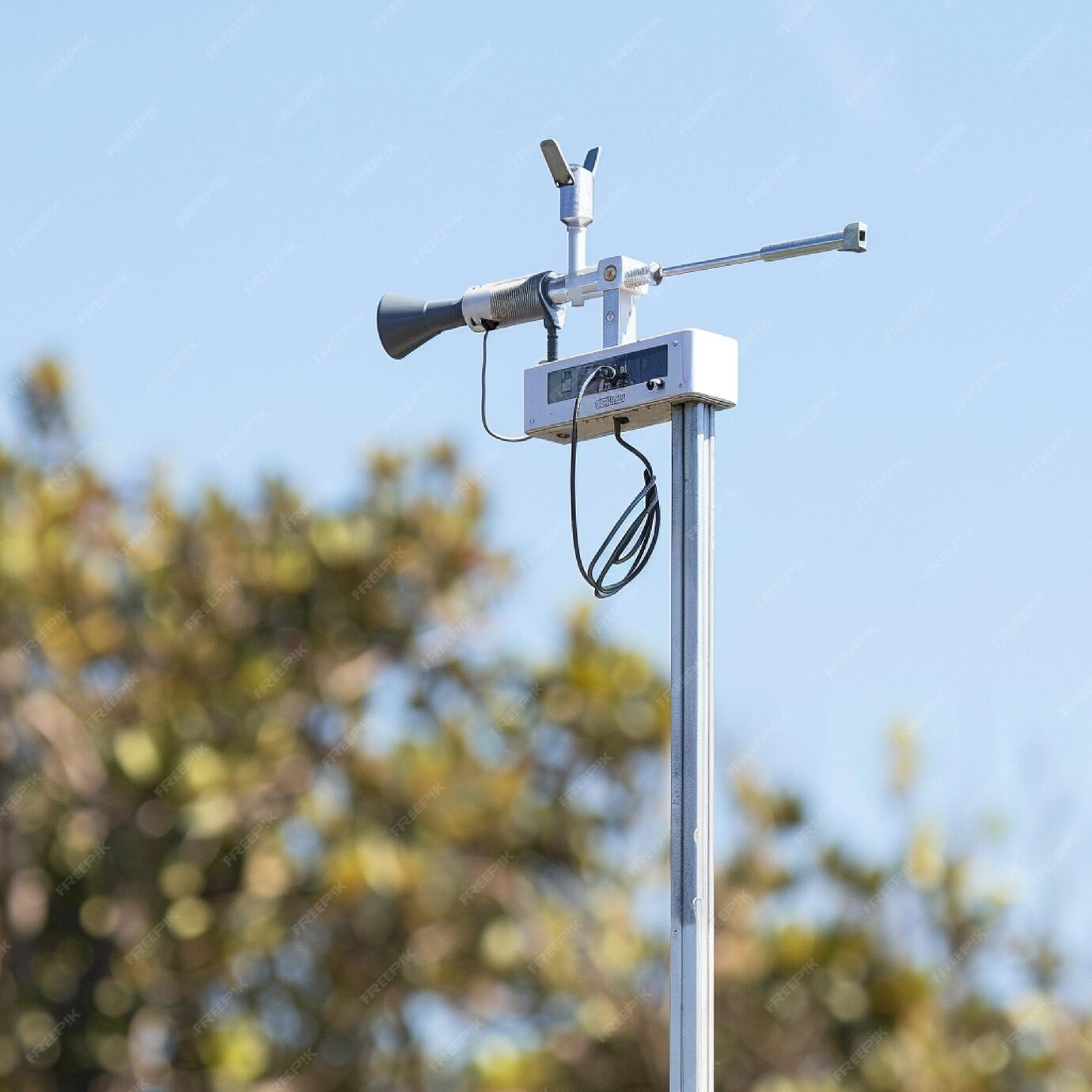 A detailed view of an anemometer measuring wind speed | Premium AI ... A detailed view of an anemometer measuring wind speed | Premium AI ...