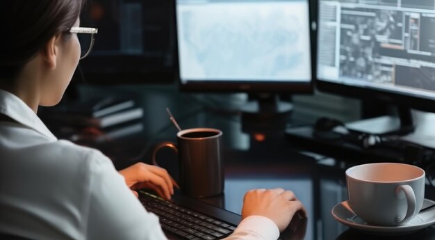 Premium AI Image | Developer programmer are checking code on monitor ... Premium AI Image | Developer programmer are checking code on monitor ...