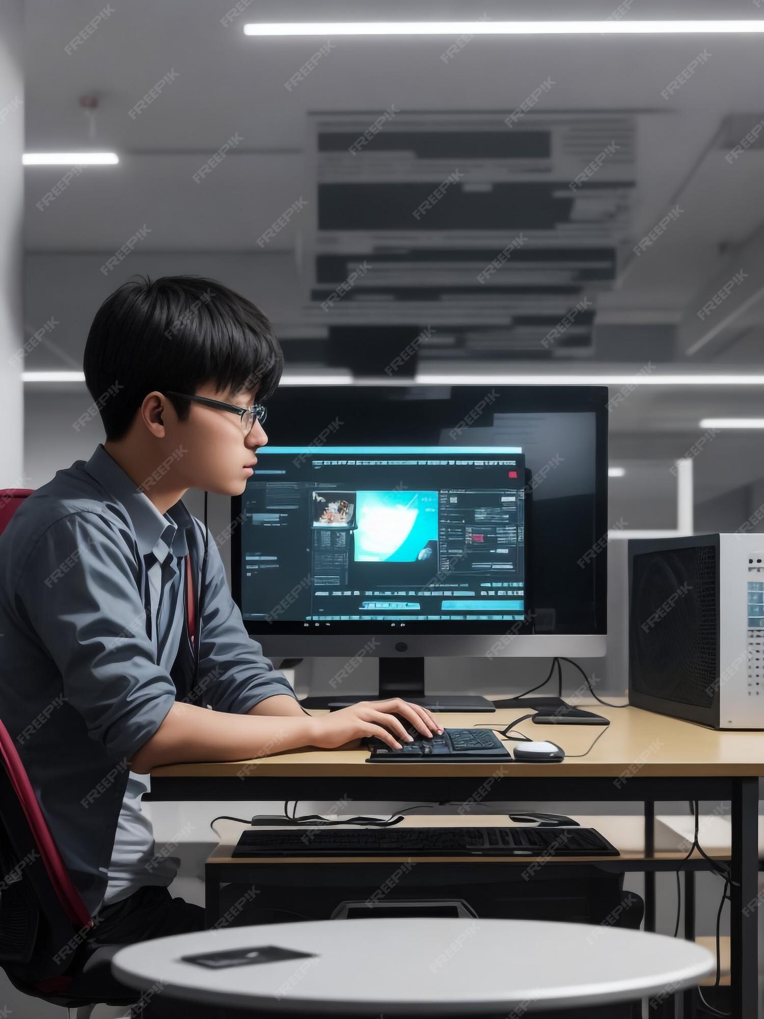 Premium Photo Developer Programmer Working On Coding Program Software Computer In Office