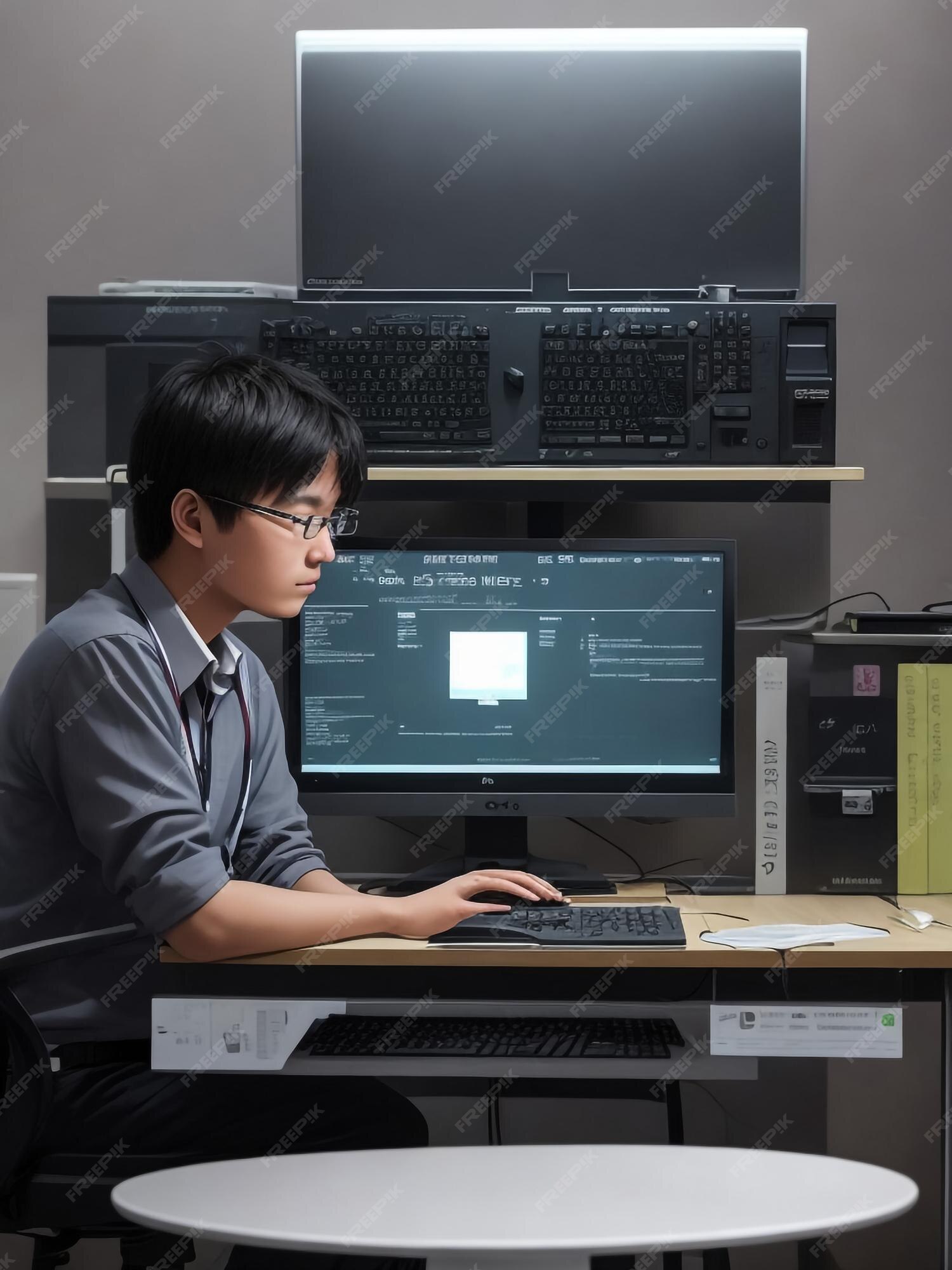 Premium Photo | Developer programmer working on coding program software computer in office ...