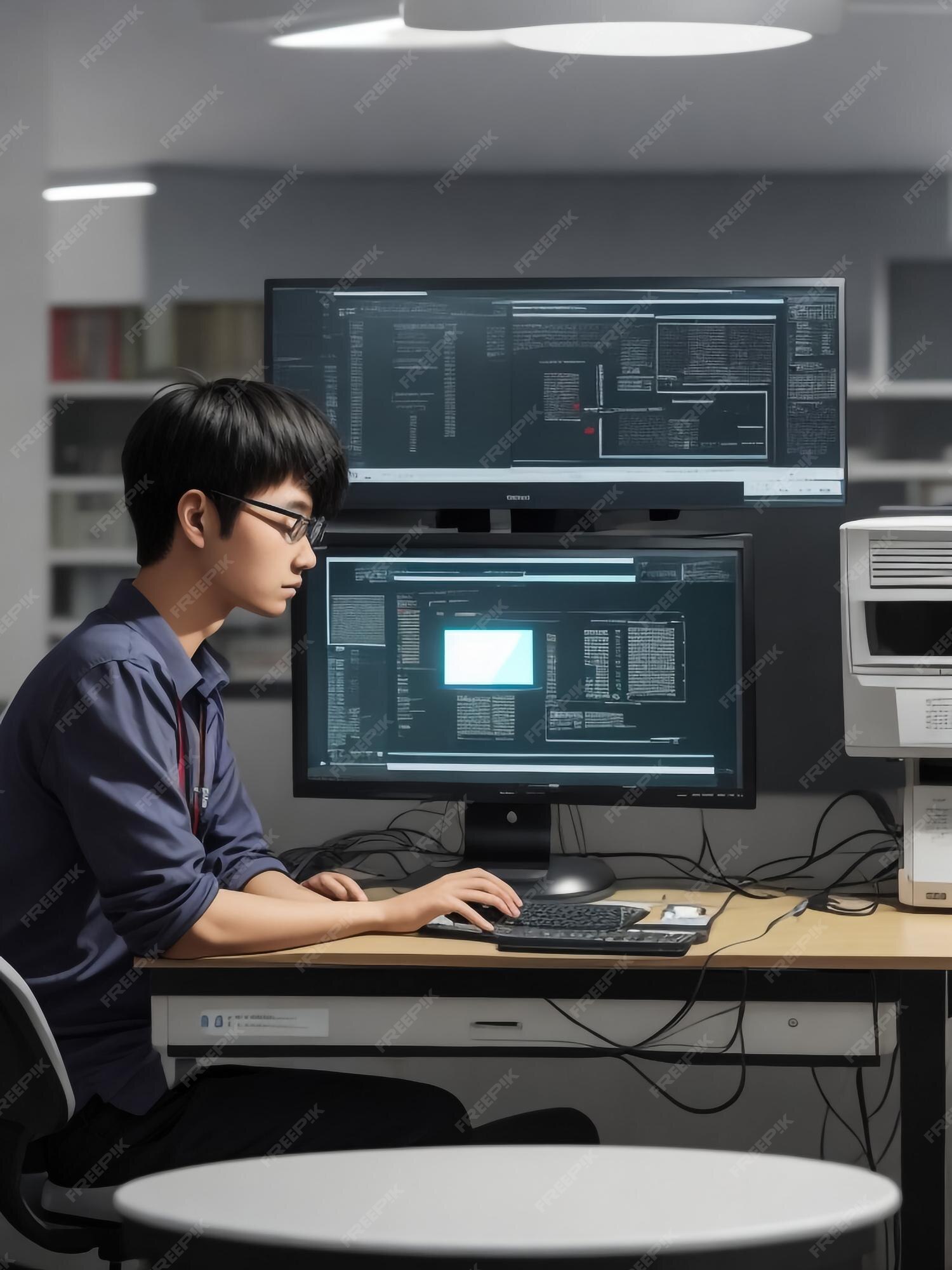 Premium Photo Developer Programmer Working On Coding Program Software