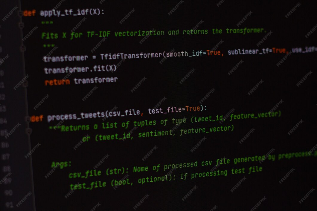 モニター画面上の開発者python、javaスクリプト、html、cssソースコード。ソフトウェア開発者のスクリプトを書く。プログラム 4587