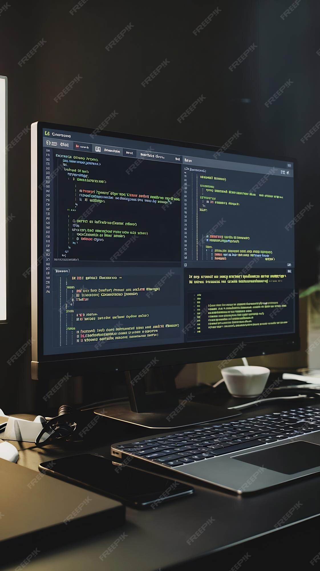 Developer Software Code Mock up with Generic Programming Language ...