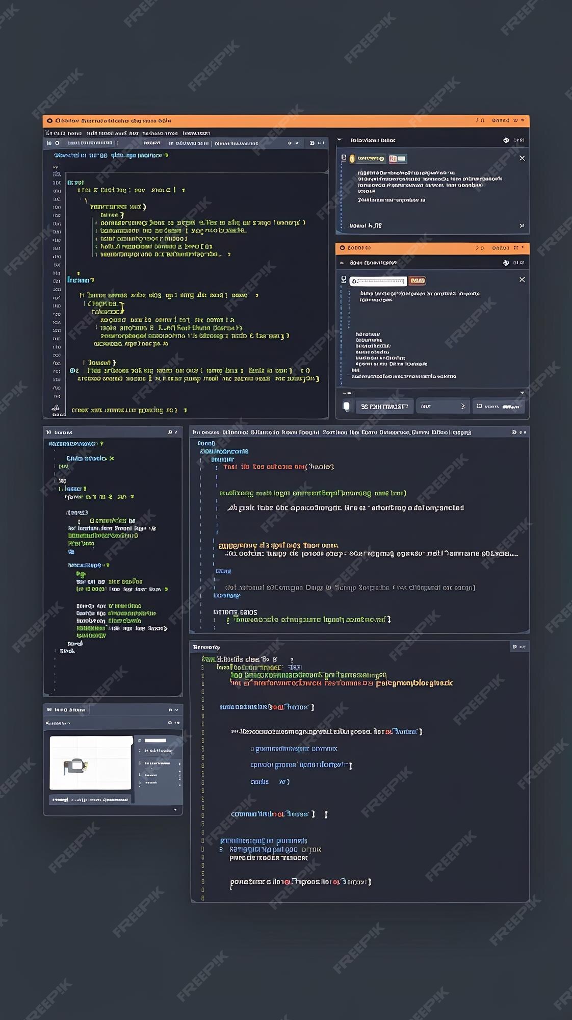 Developer Software Code Mock up with Generic Programming Language ...