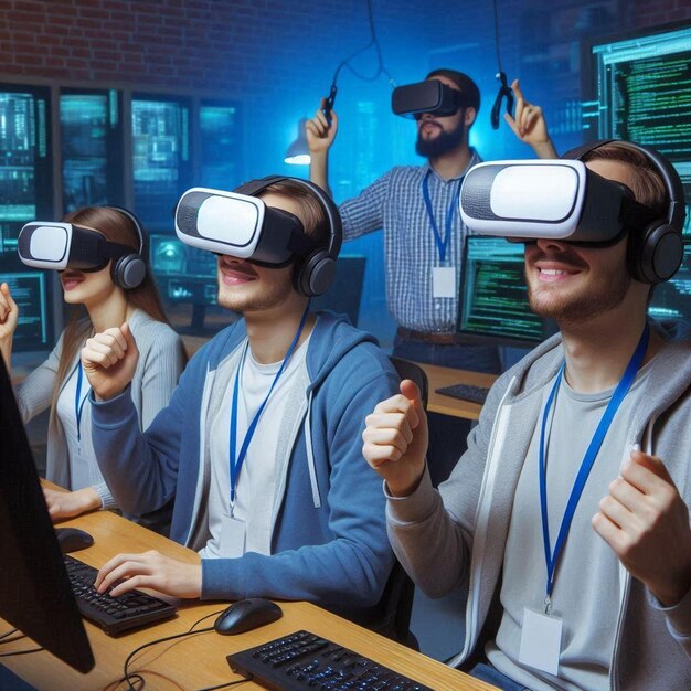 Developers Coding in VR | Premium AI-generated image Developers Coding in VR | Premium AI-generated image