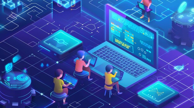 Premium Photo | Developing a computer video game program on a laptop ...