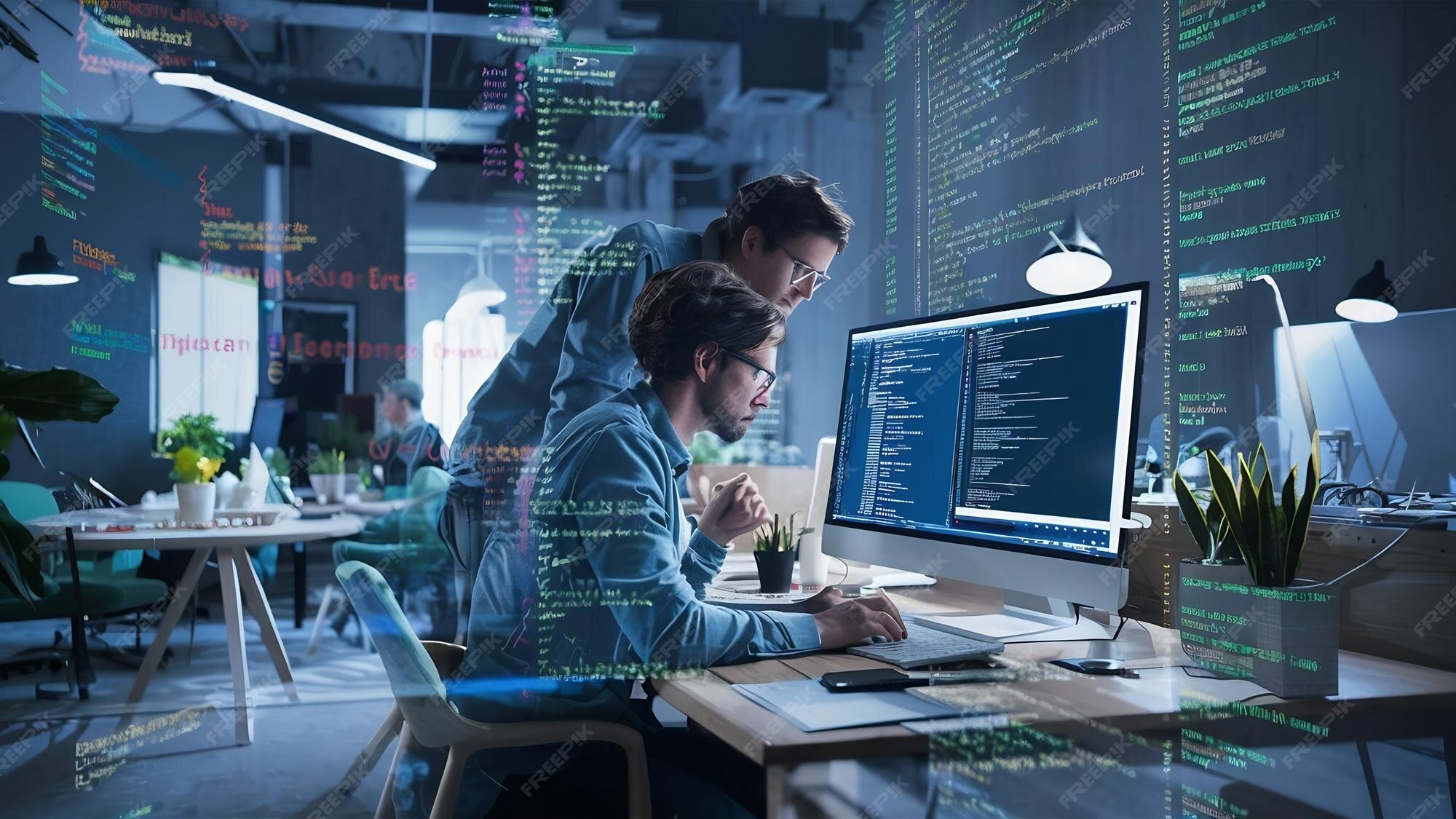 Premium Photo | Developing programmer development website design and coding technologies working ...