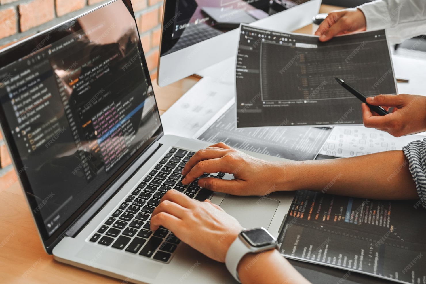 Premium Photo | Developing programmer reading computer codes Development Website design and ...