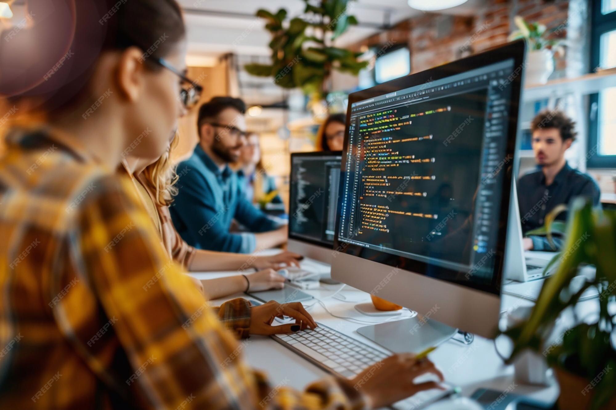 Premium Photo | Developing programmer Team Development Website design and coding technologies