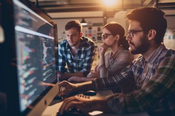 Premium Photo | Developing programmer Team Development Website design and coding technologies