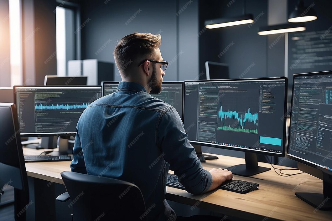 Premium Photo | Developing programming and coding technologies Website design Programmer working ...