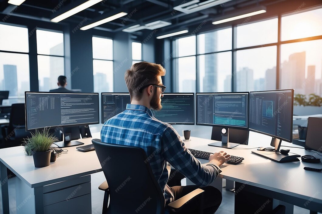 Premium Photo | Developing programming and coding technologies Website design Programmer working ...