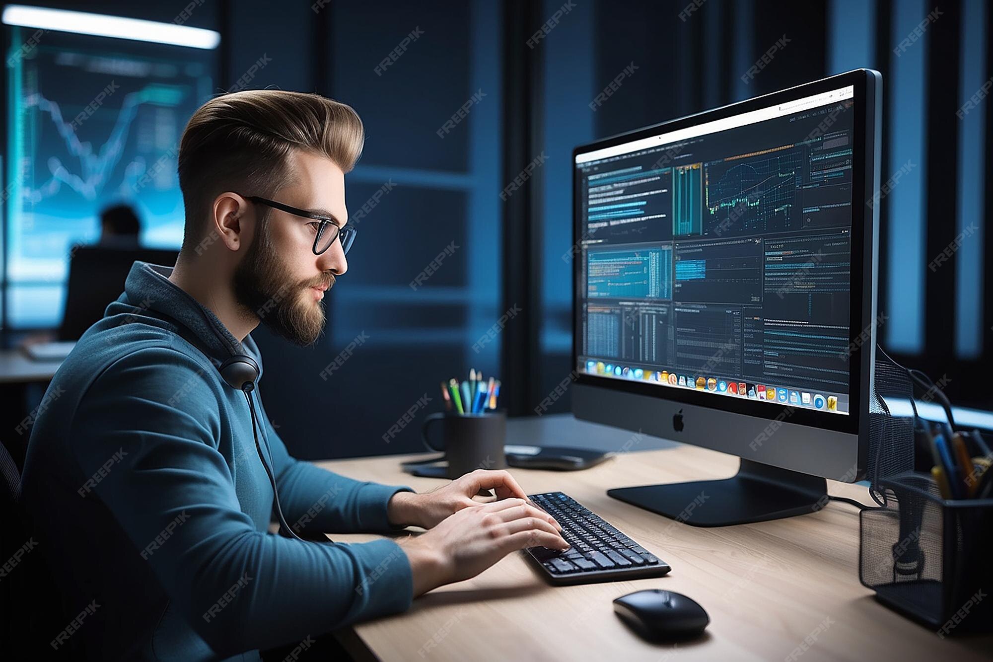 Premium Photo | Developing programming and coding technologies Website design Programmer working ...