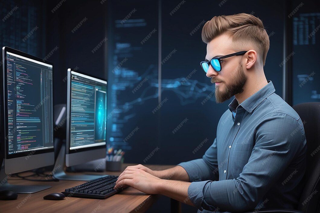 Premium Photo | Developing programming and coding technologies Website design Programmer working ...