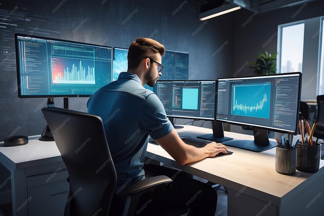 Premium Photo | Developing programming and coding technologies Website design Programmer working ...