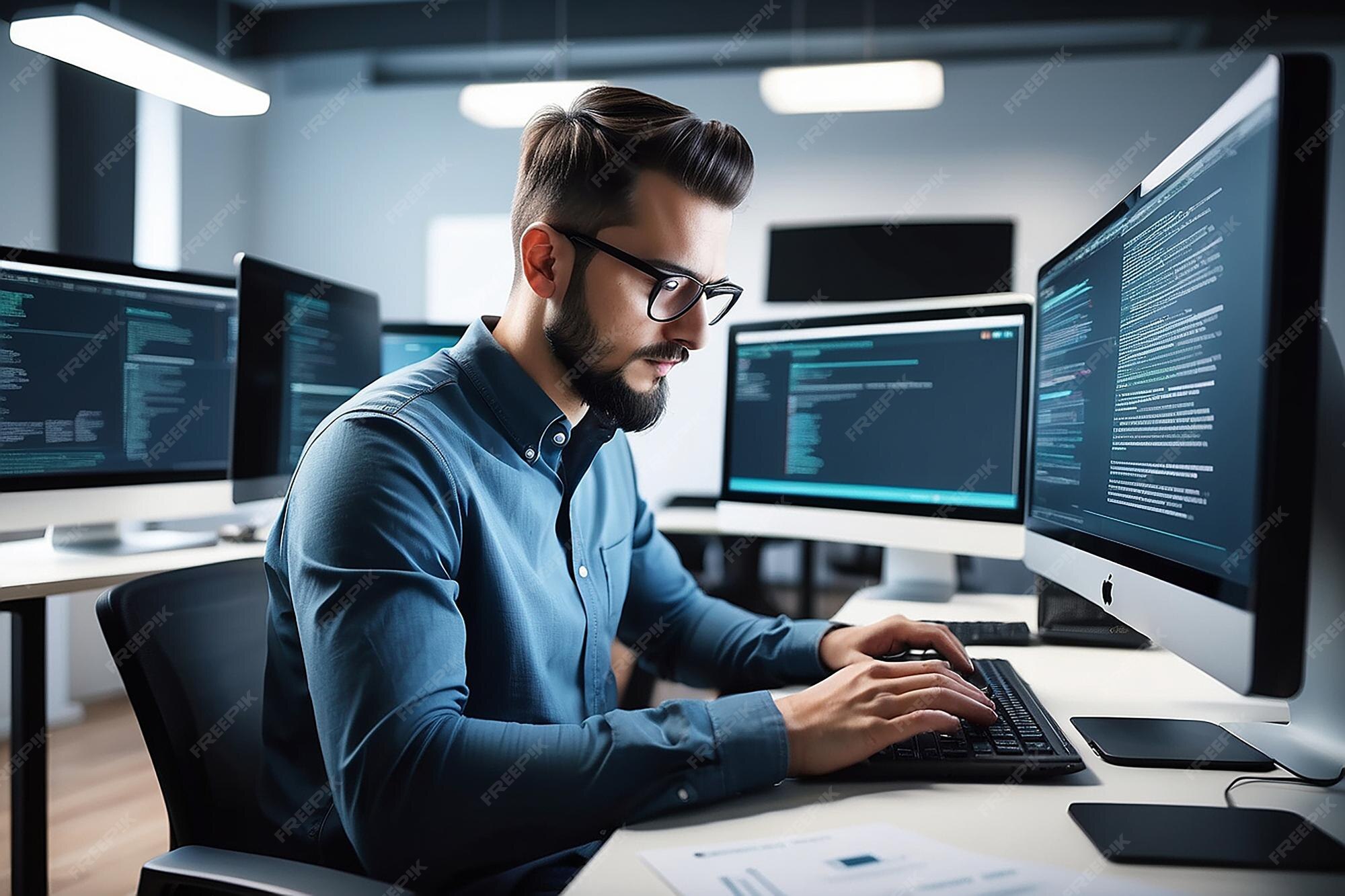 Premium Photo | Developing programming and coding technologies Website design Programmer working ...