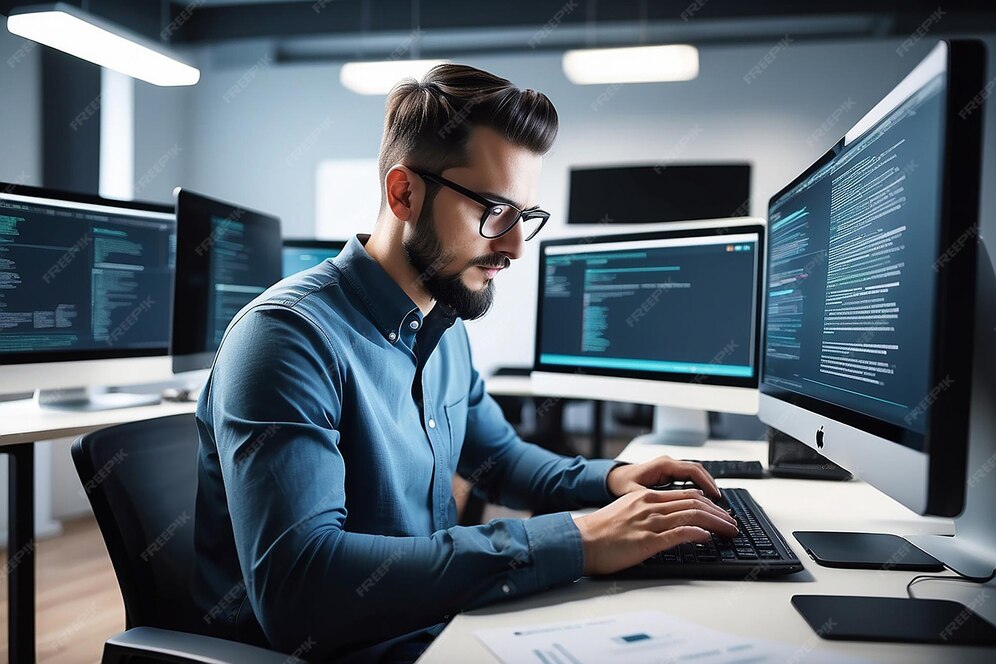 Premium Photo | Developing programming and coding technologies Website ...