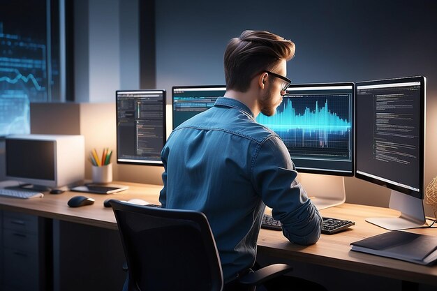 Premium Photo Developing Programming And Coding Technologies Website Design Programmer Working 
