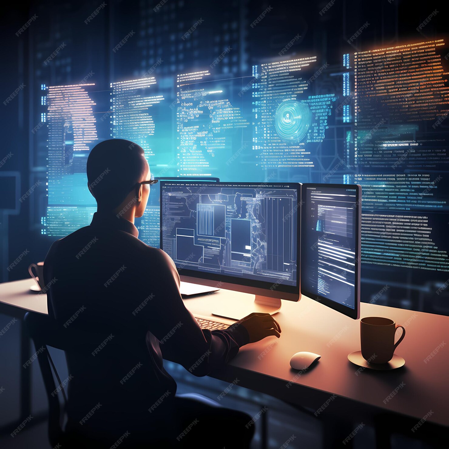 Premium Photo | Developing programming and coding technologies Website design Programmer