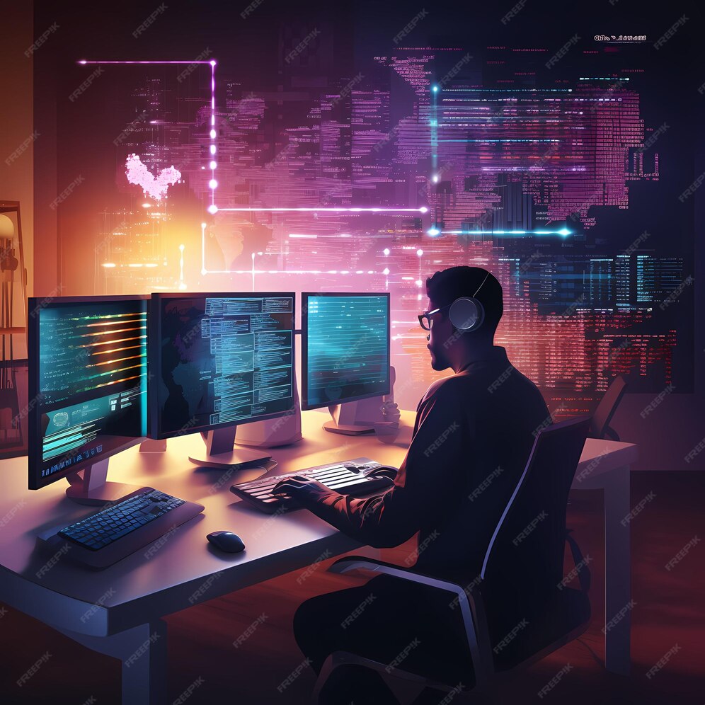 Developing programming and coding technologies Website design Programmer | Premium AI-generated ...