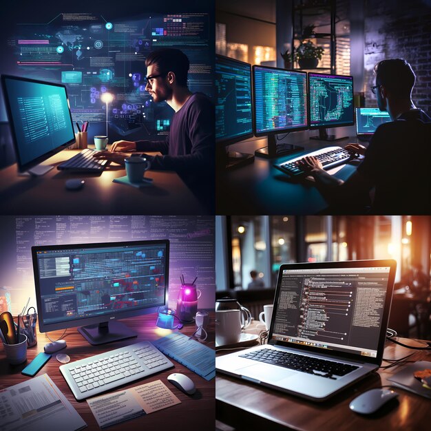 Developing programming and coding technologies Website design Programmer | Premium AI-generated ...