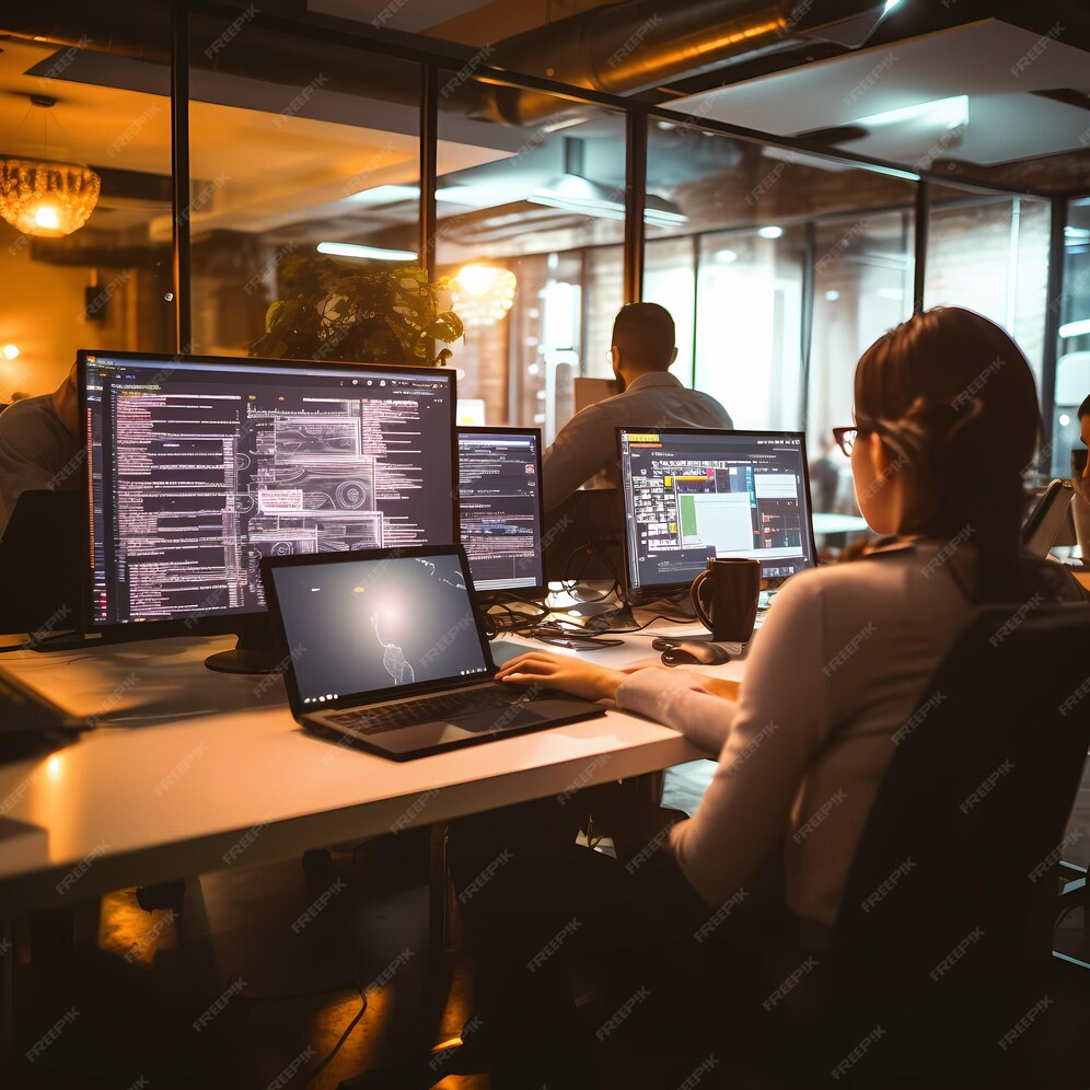 Premium Photo | Developing programming and coding technologies Website design Programmer