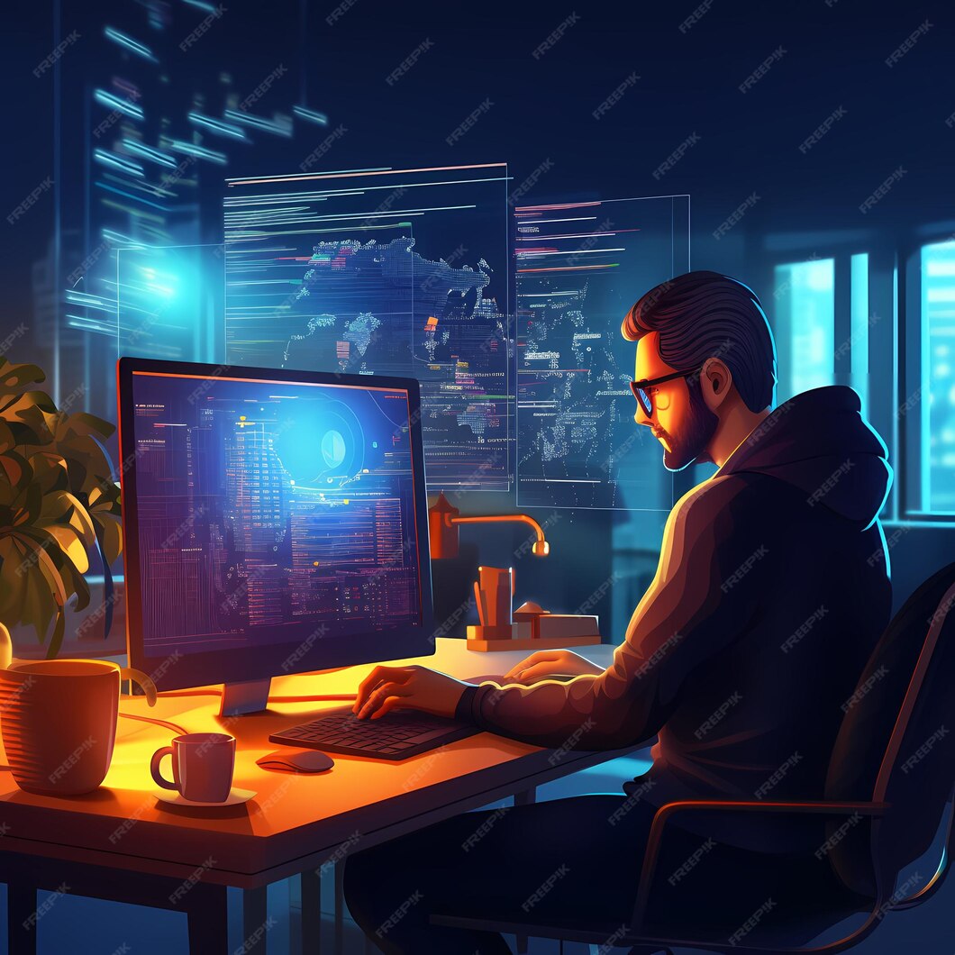 Premium Photo | Developing programming and coding technologies Website design Programmer