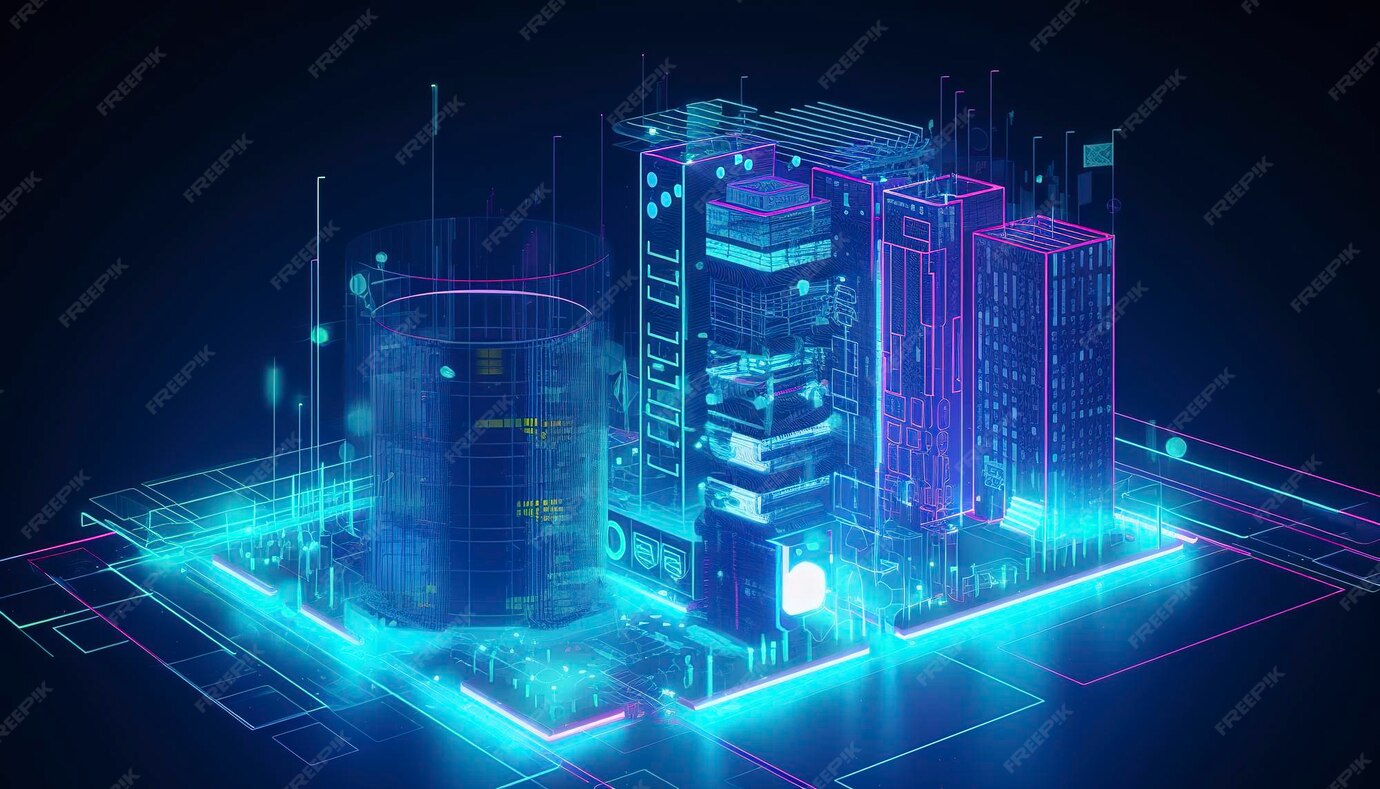Premium AI Image | Development architecture computer systems of a smart building Design modern ...
