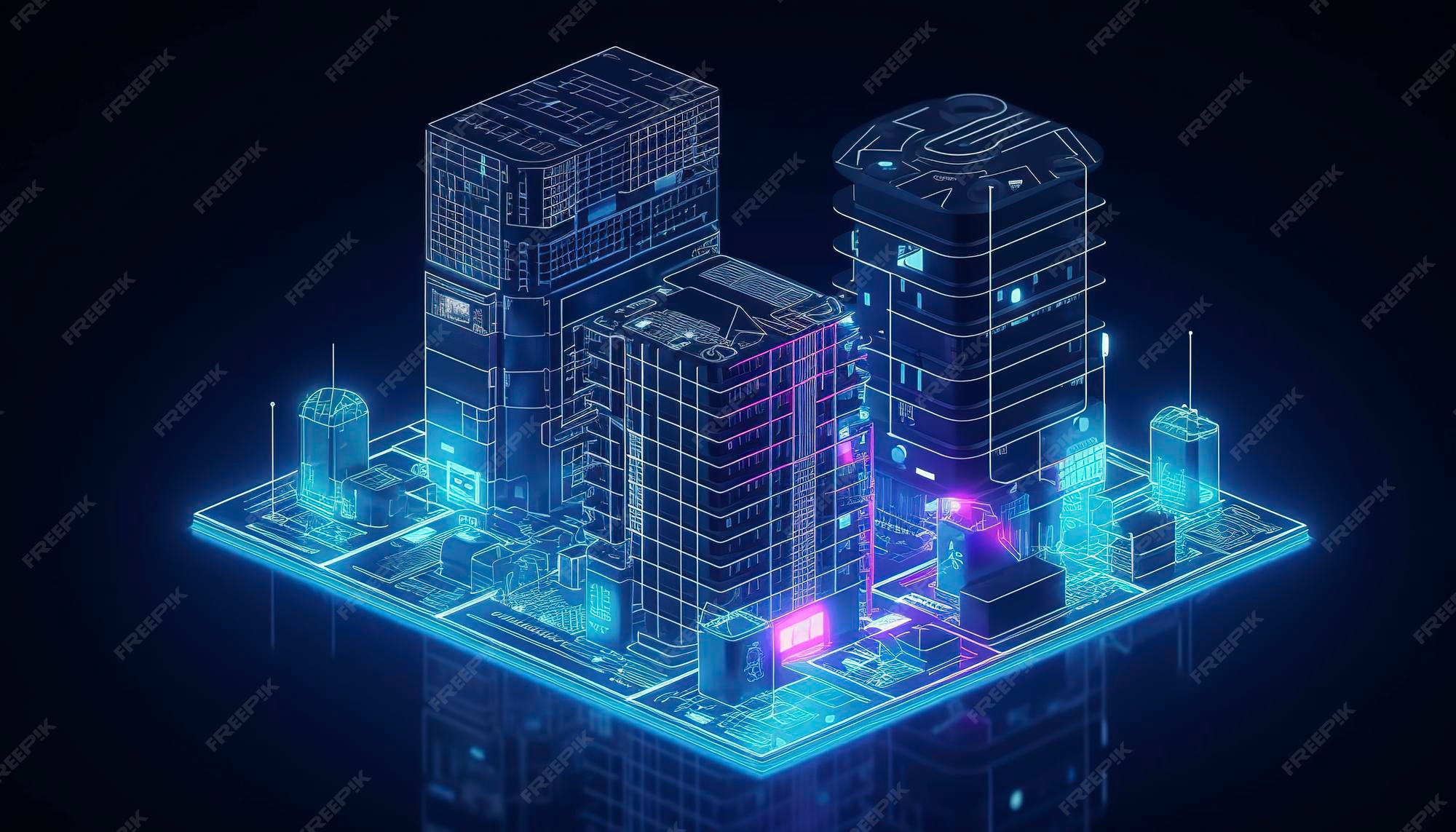 Premium AI Image | Development architecture computer systems of a smart building Design modern ...