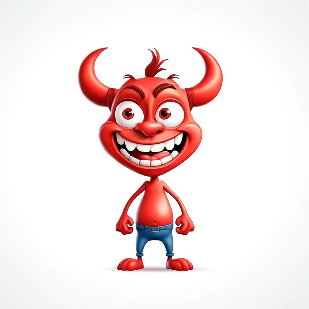 Premium Photo Devil Cartoon Character Illustration On White Background