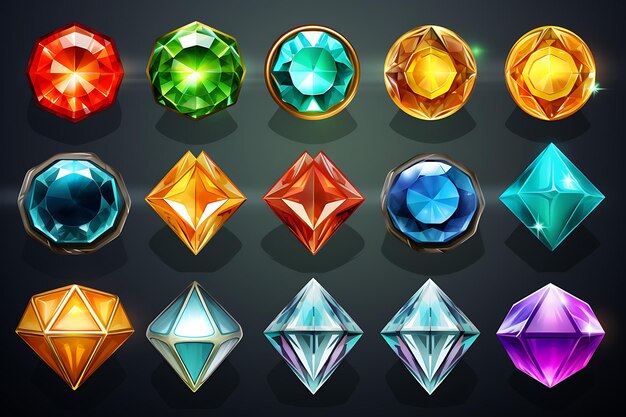 Diamond game ui buttons | Premium AI-generated image Diamond game ui buttons | Premium AI-generated image