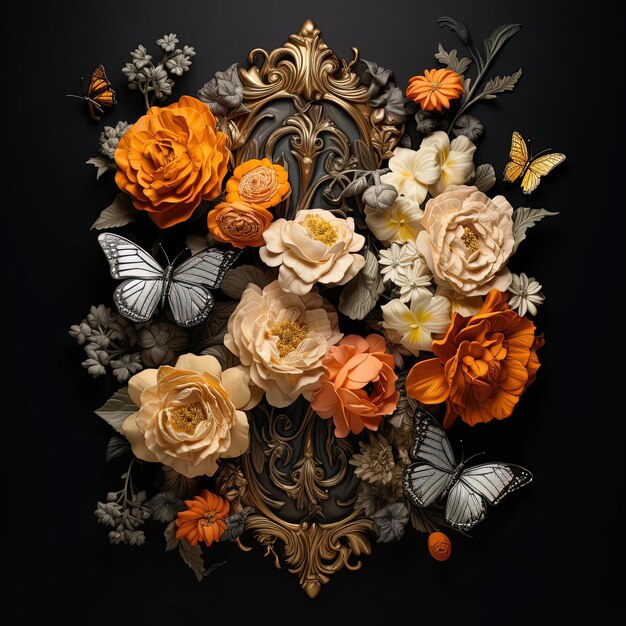 Premium Photo | Different kinds of flowers in the shape of a frame with ... Premium Photo | Different kinds of flowers in the shape of a frame with ...