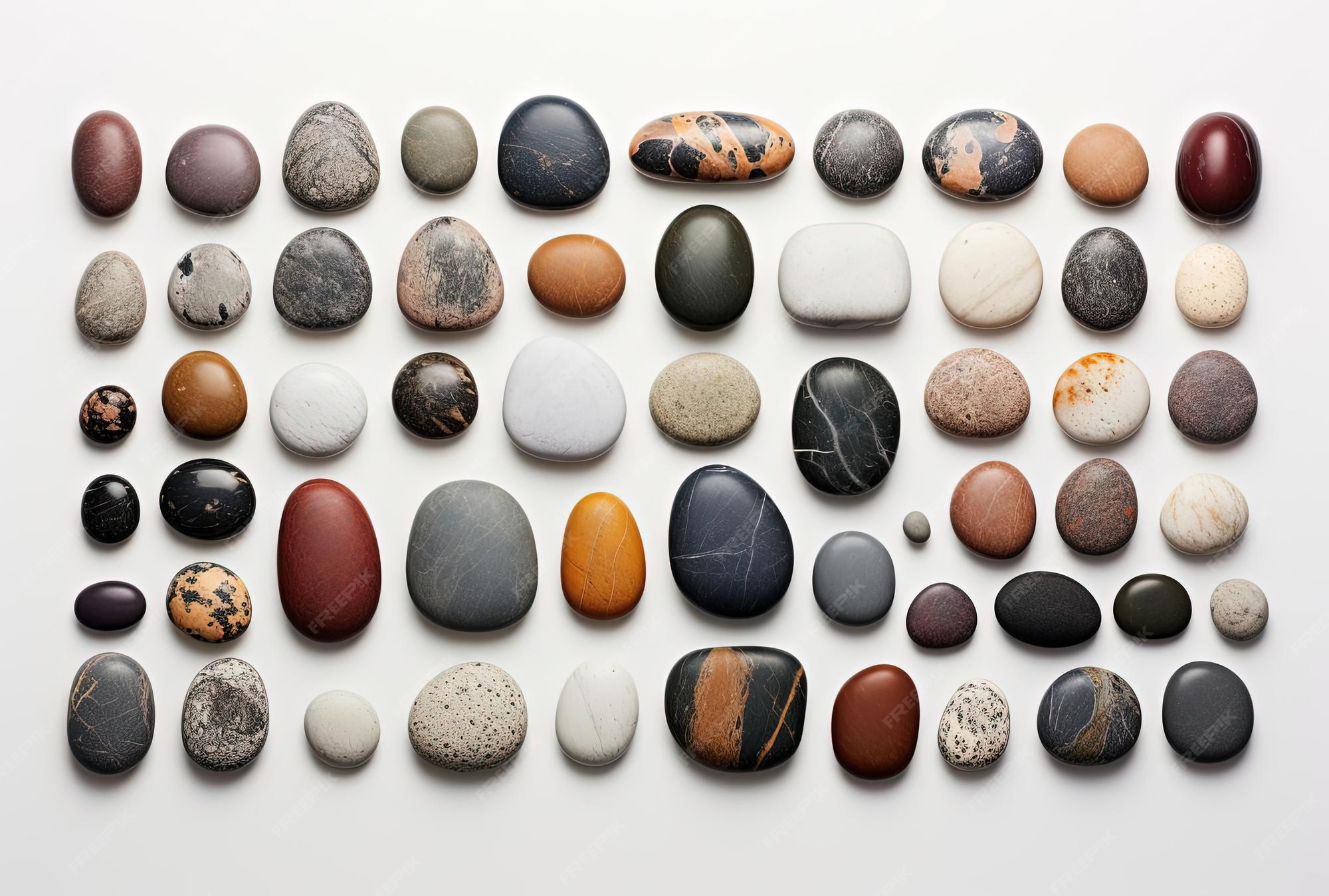 Premium Photo Different Types Of Rocks That Are On Top Of A White Background