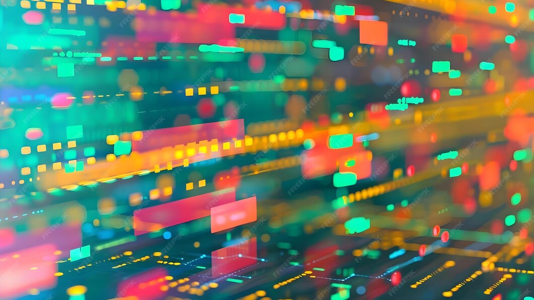 Premium Photo | Digital abstract background with flowing data fields in ...