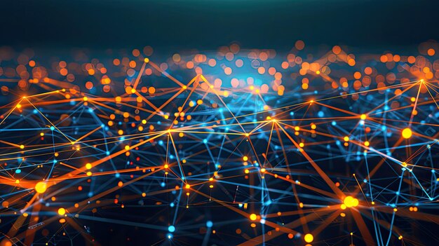 Premium Photo | Digital abstract background with interconnected nodes and data streams ...