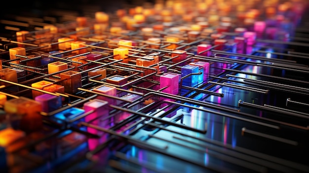 Premium AI Image | Digital abstraction pixels in the form of 3D objects ...