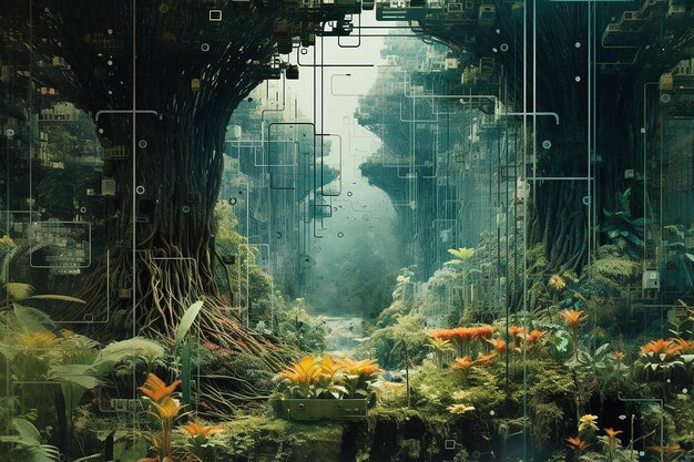 Premium AI Image | a digital artwork exploring the intersection of ... Premium AI Image | a digital artwork exploring the intersection of ...