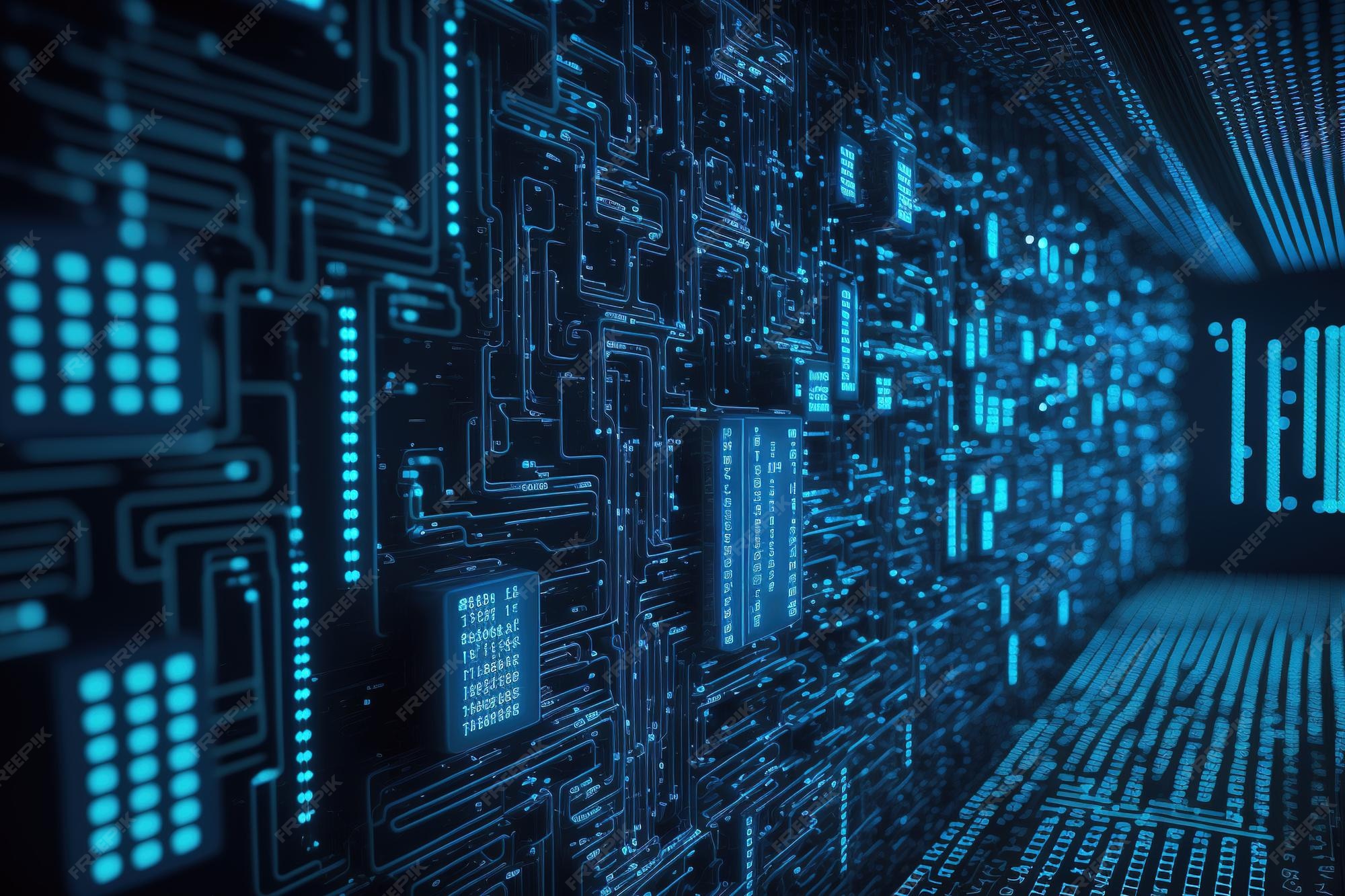 Premium Photo | Digital background blue matrix coding or hacking concept abstract data concept ...