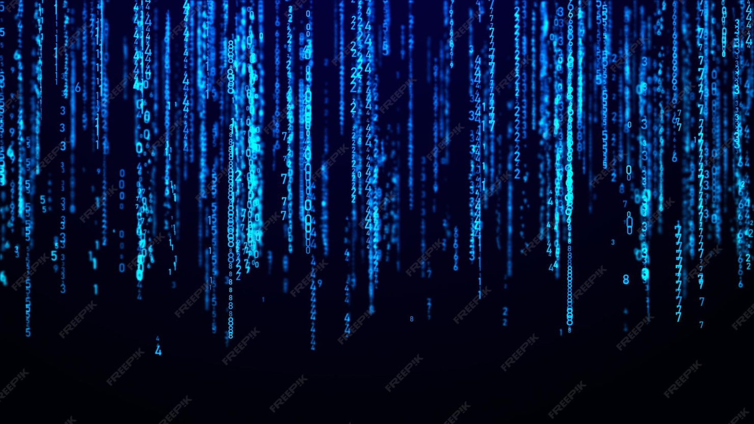 Premium Photo | Digital background blue matrix coding or hacking concept flow of random numbers ...