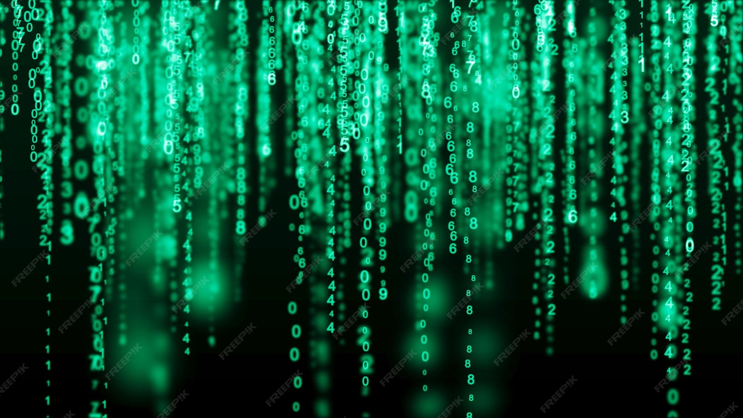 Premium Photo | Digital background green matrix binary computer code hacker concept 3d rendering