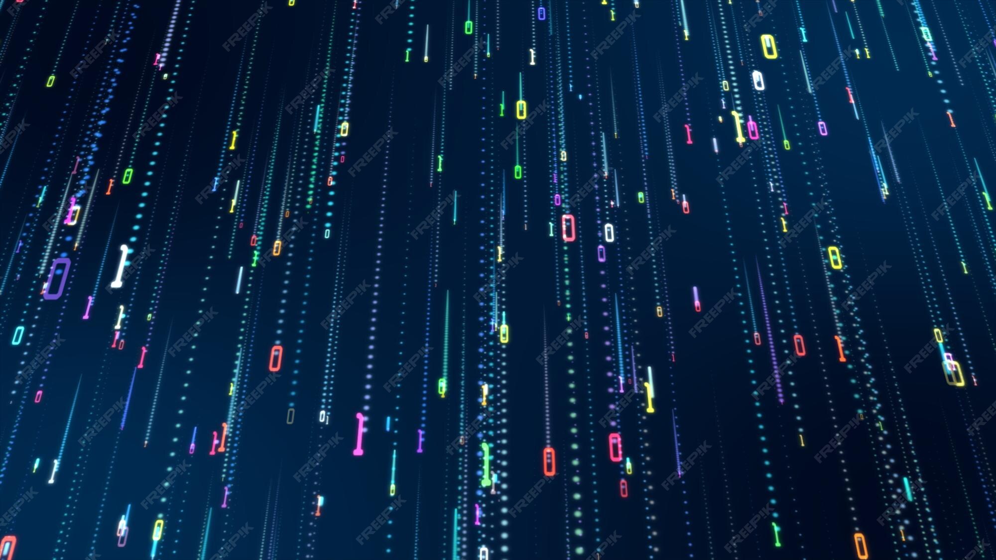 Premium Photo | Digital background green matrix binary matrix style program stream of decimal ...