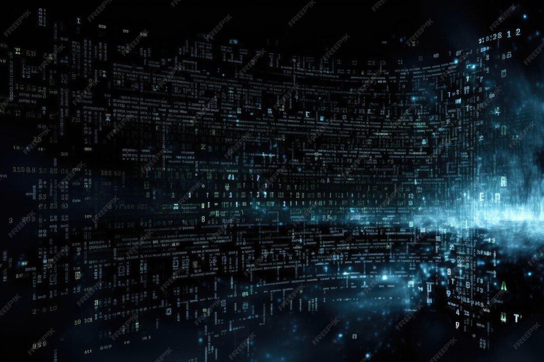 Premium Photo | Digital binary code on black background computer generated abstract background ...